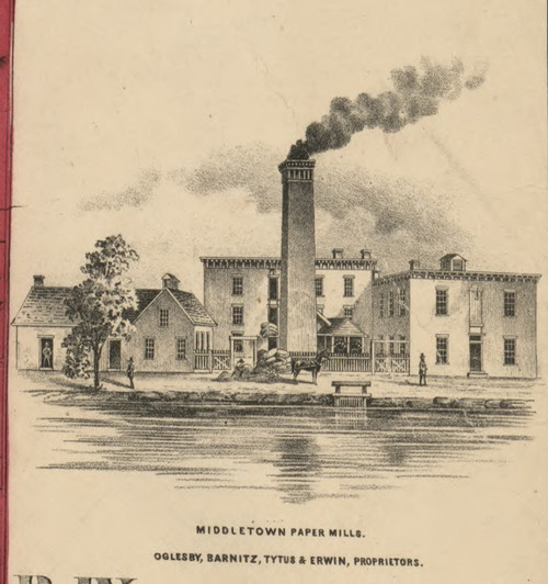 Middletown Paper Mills - Butler Co., Ohio 1855 Old Town Map Custom ...