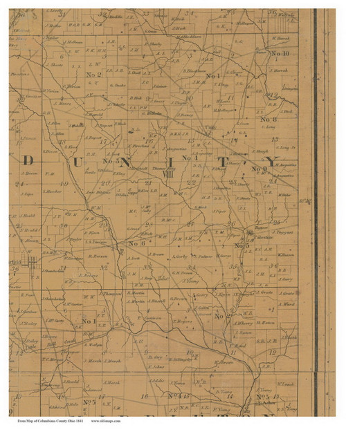 Unity, Ohio 1841 Old Town Map Custom Print - Columbiana Co. - OLD MAPS