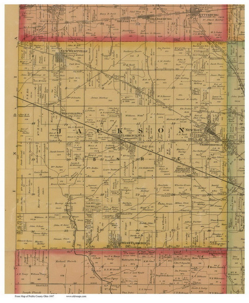 Jackson, Ohio 1887 Old Town Map Custom Print - Preble Co. - OLD MAPS