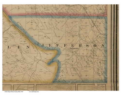 Jefferson, Ohio 1860 Old Town Map Custom Print - Ross Co. - OLD MAPS
