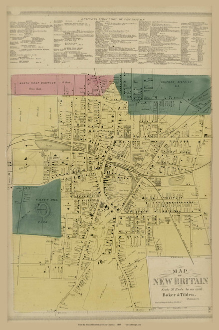 New Britain Village - New Britain, Connecticut 1869 Hartford Co. - Old ...