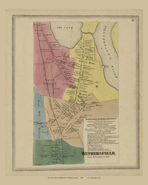 Wethersfield Village - Wethersfield, Connecticut 1869 Hartford Co ...