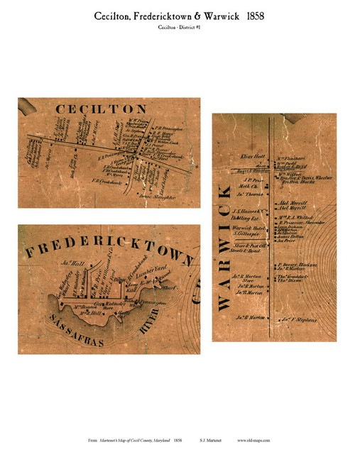 Cecilton, Fredericktown, and Warwick Villages - Cecilton, Maryland 1858 ...