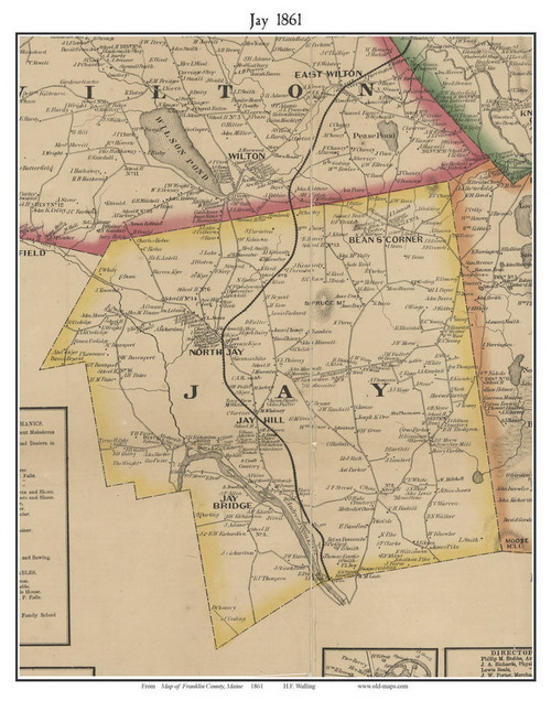 Jay, Maine 1861 Old Town Map Custom Print - Franklin Co. - OLD MAPS