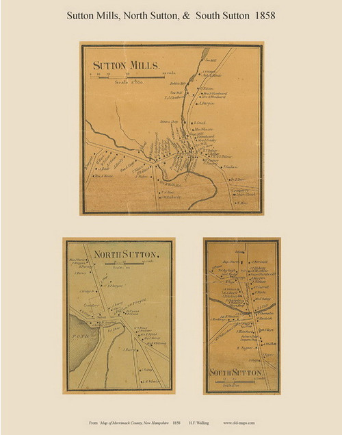 Sutton Mills, North Sutton, and South Sutton Villages, New Hampshire ...