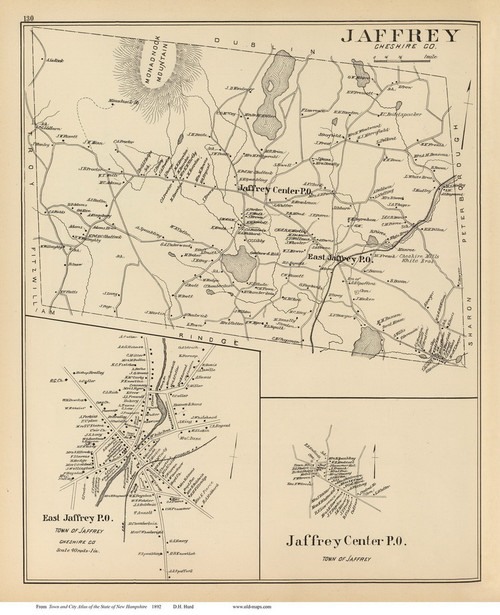 Jaffrey Town, East Jaffrey P.O., Jaffrey Center P.O., New Hampshire ...
