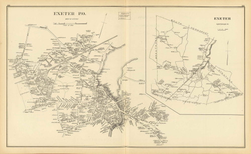 Exeter Town, Exeter P.O., New Hampshire 1892 Old Town Map Reprint ...