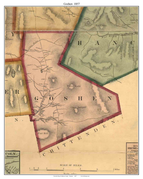 Goshen, Vermont 1857 Old Town Map Custom Print - Addison Co. - OLD MAPS