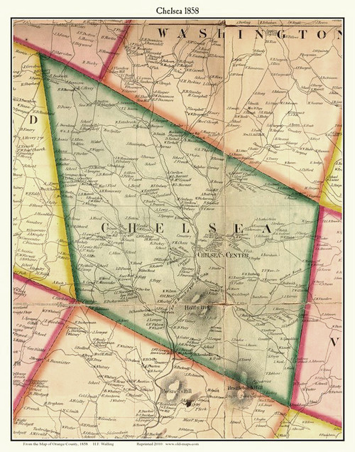 Chelsea, Vermont 1858 Old Town Map Custom Print - Orange Co. - OLD MAPS