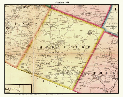 Strafford, Vermont 1858 Old Town Map Custom Print - Orange Co. - OLD MAPS