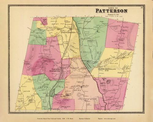 Patterson, New York 1868 - Old Town Map Reprint - Putnam Co. - NYC ...