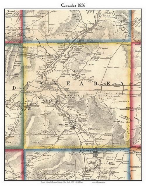 Caneadea, New York 1856 Old Town Map Custom Print - Allegany Co. - OLD MAPS