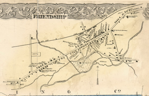Friendship Village, New York 1856 Old Town Map Custom Print - Allegany ...