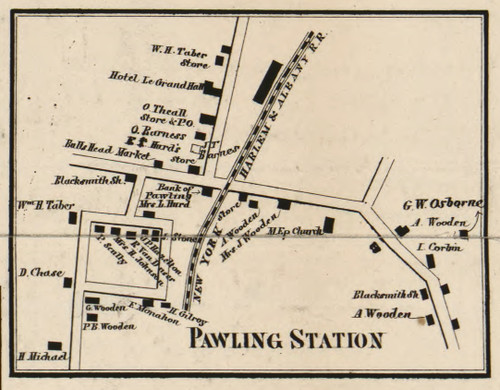 Pawling Station, New York 1858 Old Town Map Custom Print - Dutchess Co ...