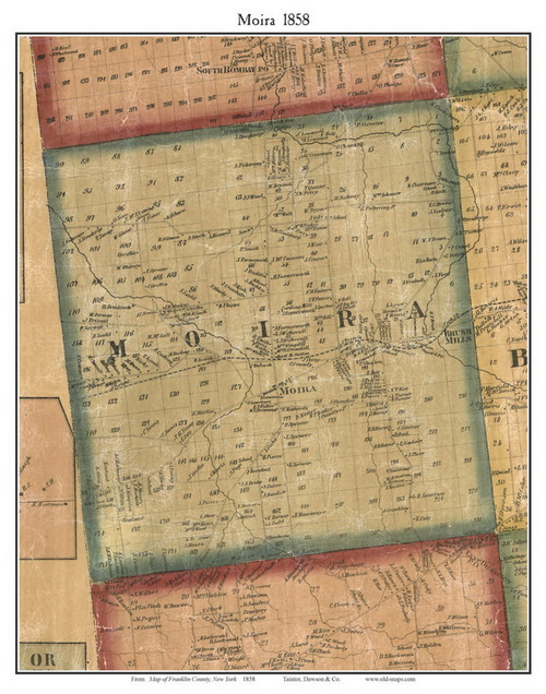 Moira, New York 1858 Old Town Map Custom Print - Franklin Co. - OLD MAPS