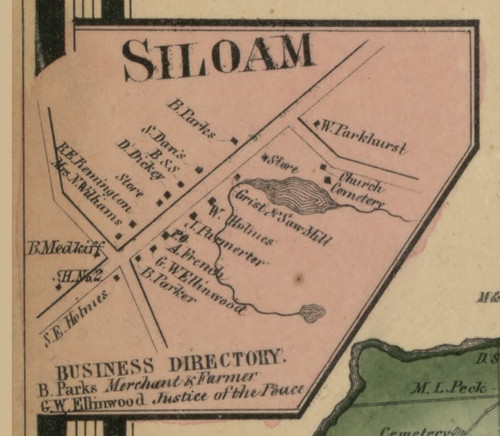 Siloam, New York 1859 Old Town Map Custom Print - Madison Co. - OLD MAPS