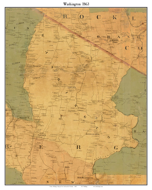 Washington, New Jersey 1863 Old Town Map Custom Print - NYC Vicinity ...