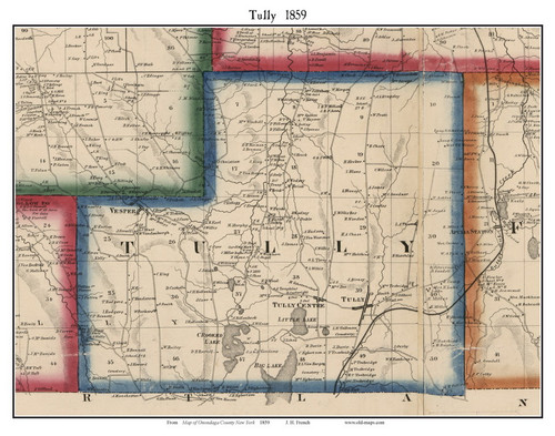 Tully, New York 1859 Old Town Map Custom Print - Onondaga Co. - OLD MAPS