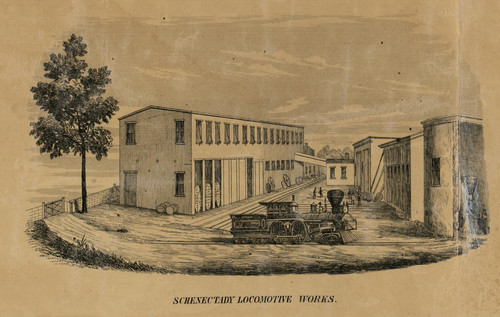 Schenectady Locomotive Works - view 2, New York 1856 Old Town Map ...