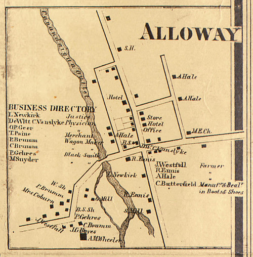 Alloway, New York 1858 Old Town Map Custom Print - Wayne Co. - OLD MAPS