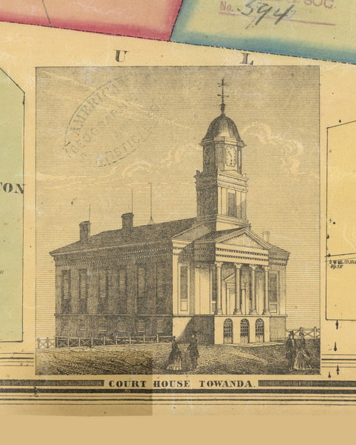 Court House - Towanda, Pennsylvania 1858 Old Town Map Custom Print ...
