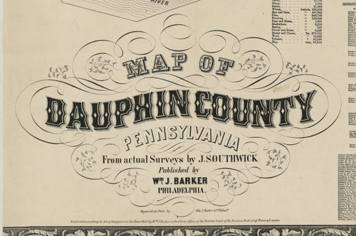 Title of Source Map - Dauphin Co., Pennsylvania 1858 - NOT FOR SALE ...