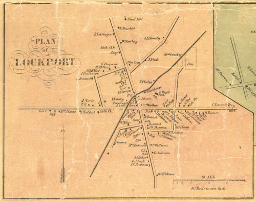 Lockport - Girard Township, Pennsylvania 1855 Old Town Map Custom Print ...