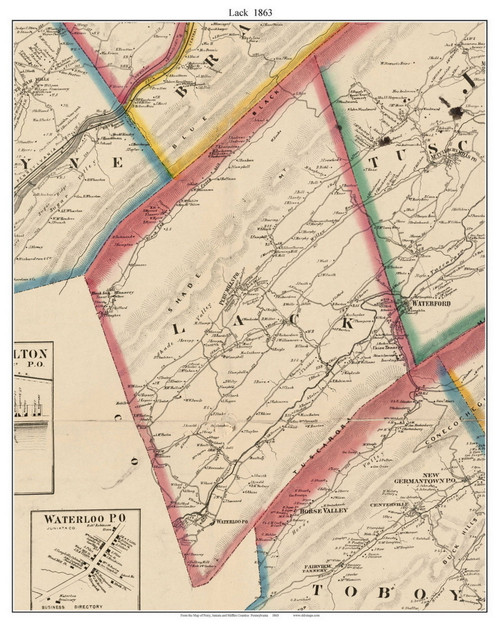 Lack Township, Pennsylvania 1863 Old Town Map Custom Print - Juniata Co ...
