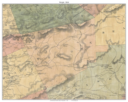 Wright Township, Pennsylvania 1864 Old Town Map Custom Print - Luzerne ...
