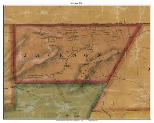 Jackson Township, Pennsylvania 1861 Old Town Map Custom Print ...