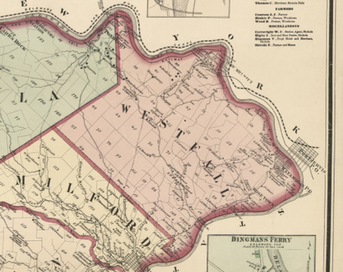 Westfall Township, Pennsylvania 1872 Old Town Map Custom Print - Pike ...