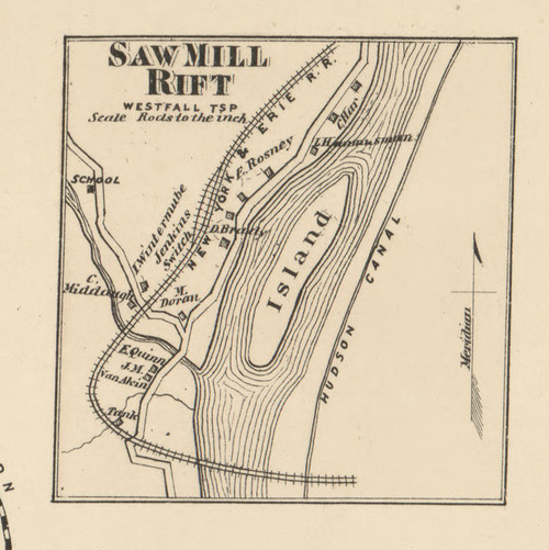 Saw Mill Rift - Westfall Township, Pennsylvania 1872 Old Town Map ...