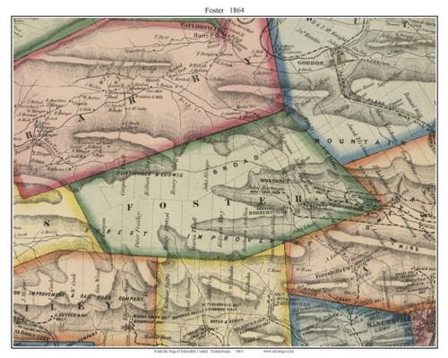 Foster Township, Pennsylvania 1864 Old Town Map Custom Print ...