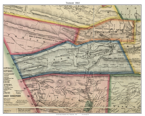 Tremont Township, Pennsylvania 1864 Old Town Map Custom Print ...