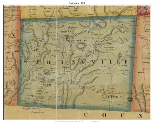 Springville Township, Pennsylvania 1858 Old Town Map Custom Print ...