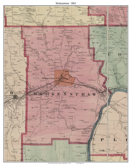 Brokenstraw Township, Pennsylvania 1865 Old Town Map Custom Print ...