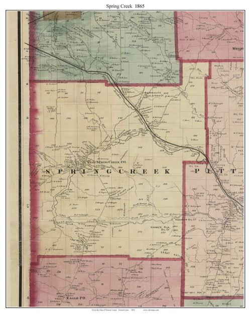 Spring Creek Township, Pennsylvania 1865 Old Town Map Custom Print ...