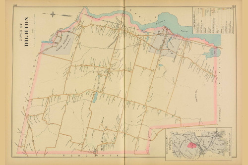Dighton, Massachusetts 1895 Old Town Map Reprint - Bristol Co. - OLD MAPS