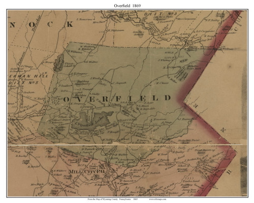 Overfield Township, Pennsylvania 1869 Old Town Map Custom Print ...