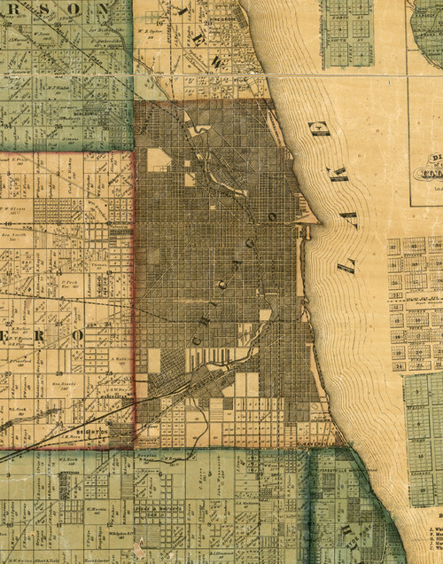 Chicago, Illinois 1861 Old Town Map Custom Print - Cook Co. - OLD MAPS