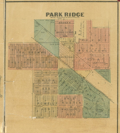 Park Ridge - Cook Co., Illinois 1890 Old Town Map Custom Print - Cook ...