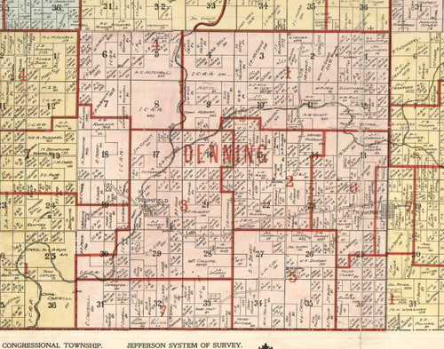 Denning, Illinois 1900 Old Town Map Custom Print - Franklin Co. - OLD MAPS