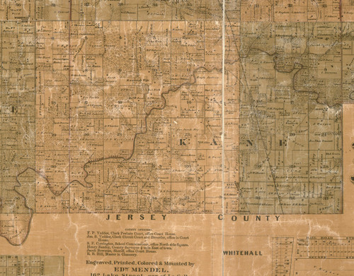 Kane, Illinois 1861 Old Town Map Custom Print - Greene Co. - OLD MAPS