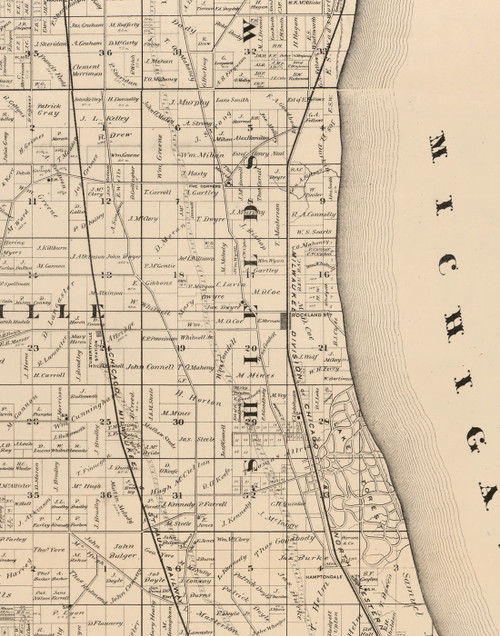 Shields, Illinois 1873 Old Town Map Custom Print - Lake Co. - OLD MAPS