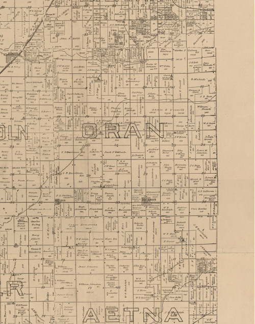 Oran, Illinois 1893 Old Town Map Custom Print - Logan Co. - OLD MAPS
