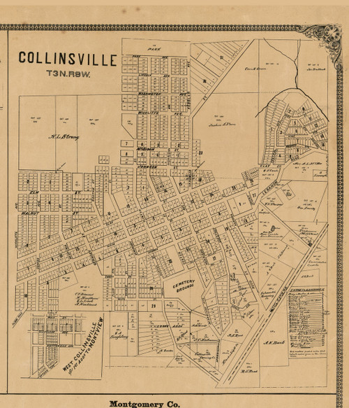 Collinsville Village, Illinois 1892 Old Town Map Custom Print - Madison ...
