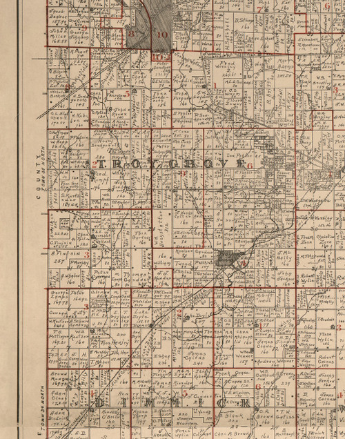 Troy Grove, Illinois 1895 Old Town Map Custom Print - LaSalle Co. - OLD ...