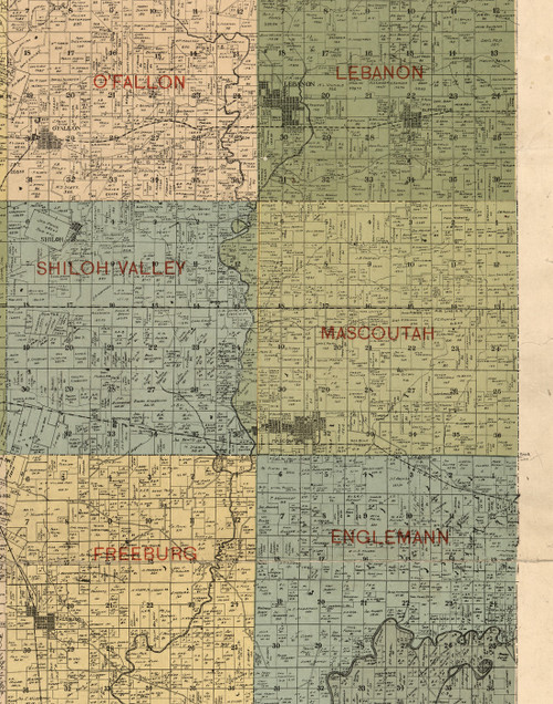 Mascoutah, Illinois 1899 Old Town Map Custom Print - St. Clair Co ...