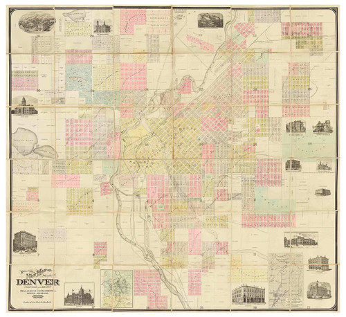 Denver 1881 Rollandet - Old Map Reprint - Colorado Cities - OLD MAPS