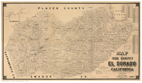 El Dorado County California 1895 - Old Map Reprint - OLD MAPS